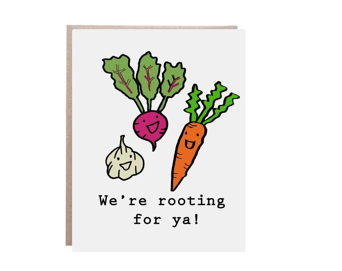 Good Luck Card, Encouragement Card, Congratulations Card, Pun Vegetable ...
