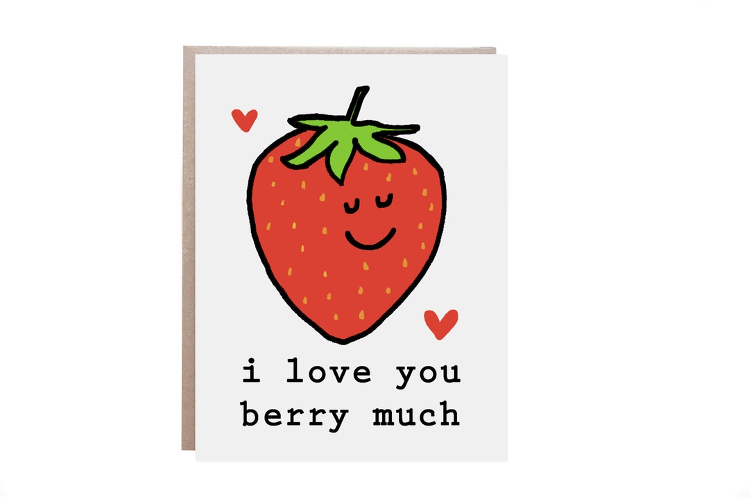 Berry Sweet Pun Love Card - Etsy