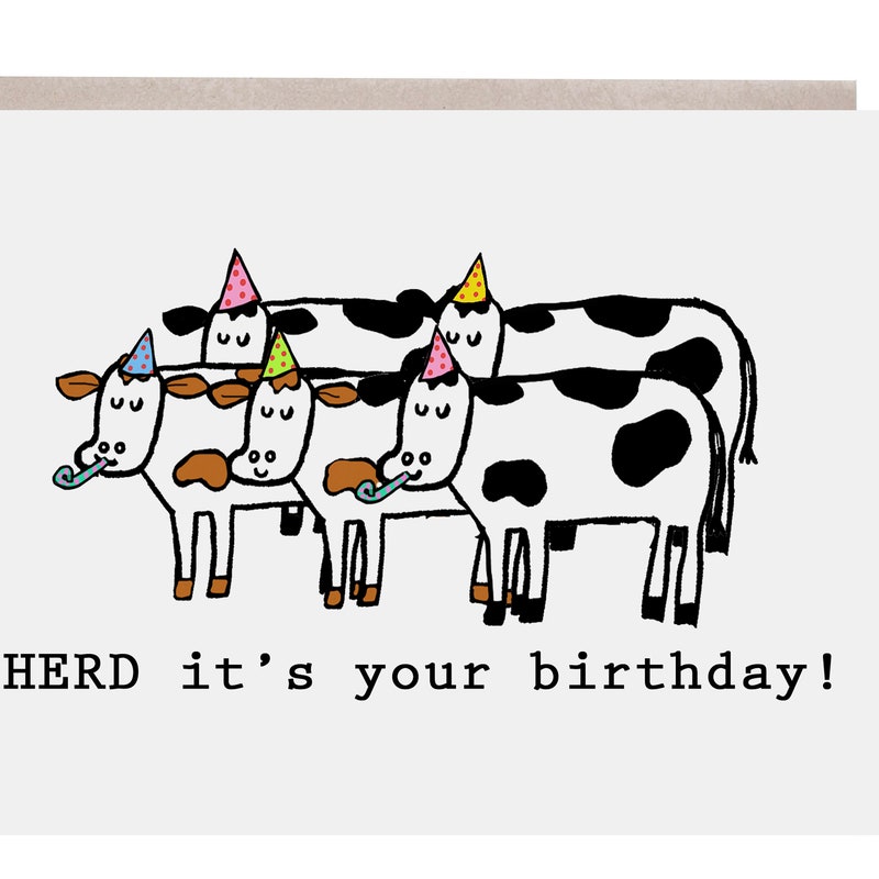 Funny Birthday Cards Cow - Etsy
