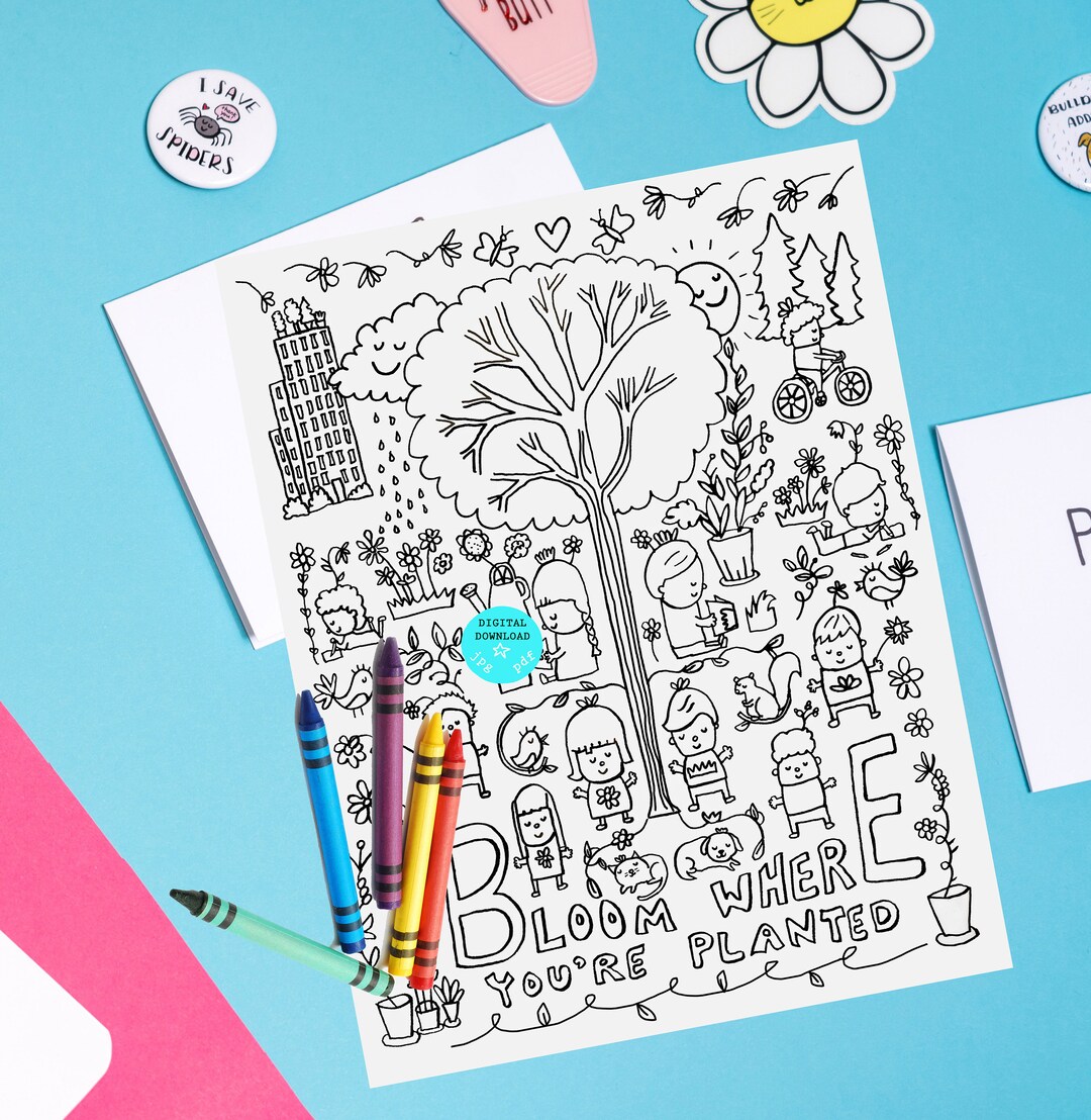 Printable Coloring Page, Digital Coloring Page, Coloring Page, Bloom ...