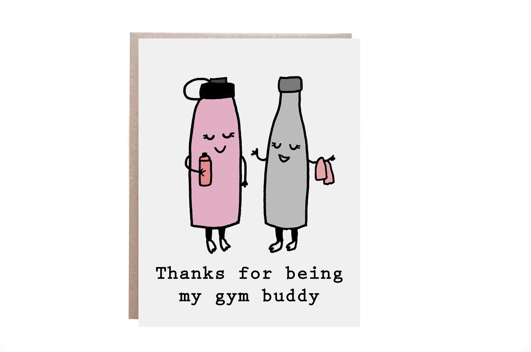 Workout Buddy, Thank You Card, Gym Buddy, Friend Thank You Card - Etsy