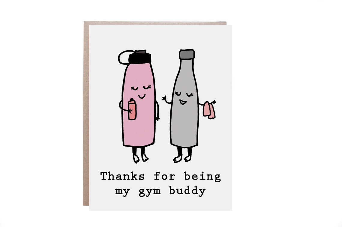 Workout Buddy, Thank You Card, Gym Buddy, Friend Thank You Card - Etsy