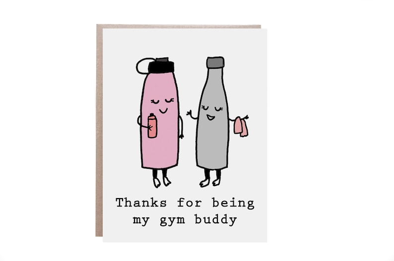 Workout Buddy, Thank You Card, Gym Buddy, Friend Thank You Card - Etsy