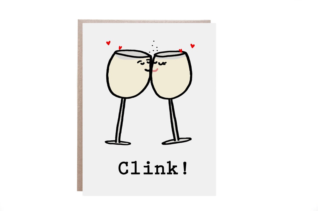 Clink Clink Wedding Card Cheers Card Wedding Card - Etsy