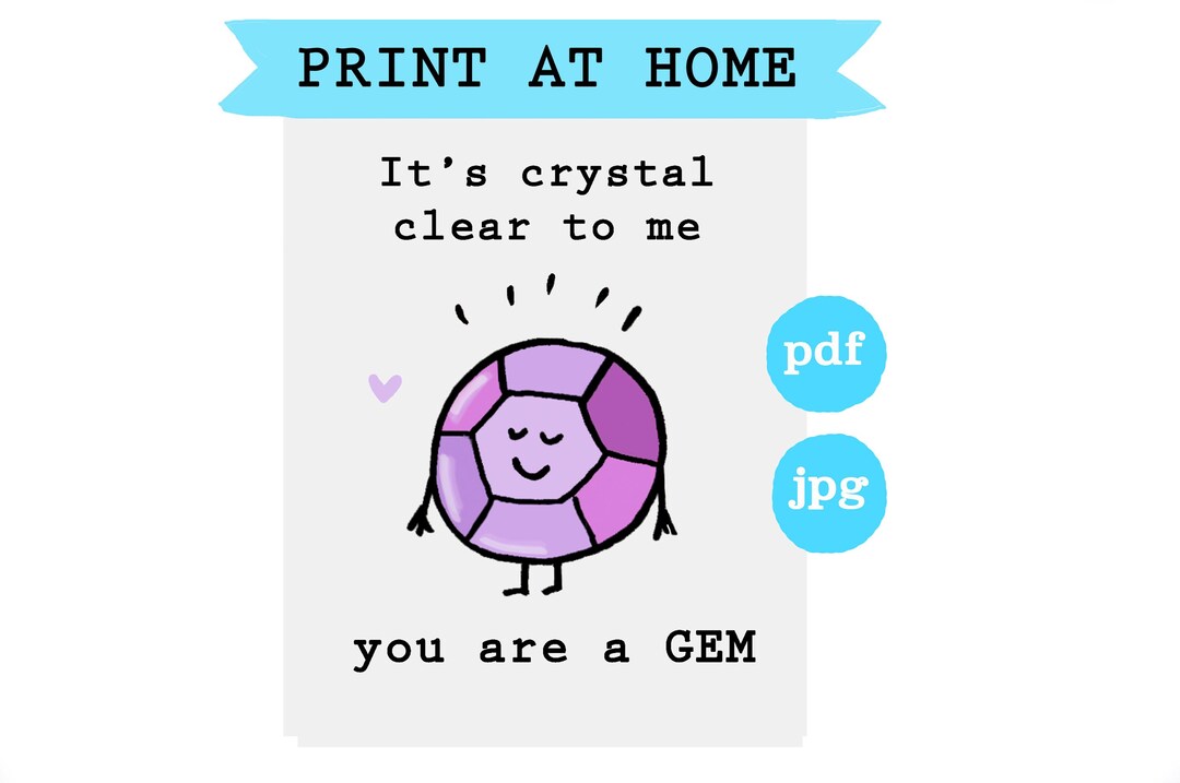 Digital Friend Card, You're a Gem, You're Special Card - Etsy