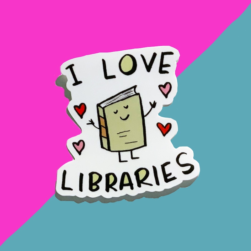 Library Sticker - Etsy