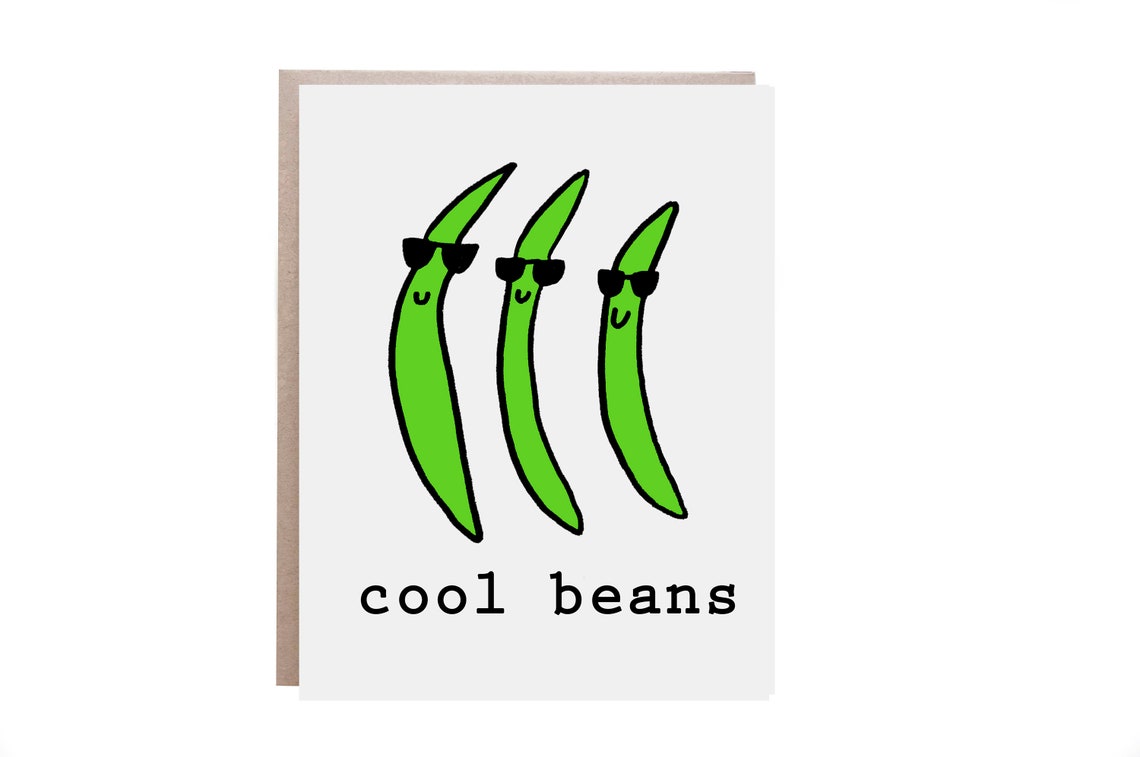 Congratulations Card Punny Card Vegetable Card Cool Beans | Etsy