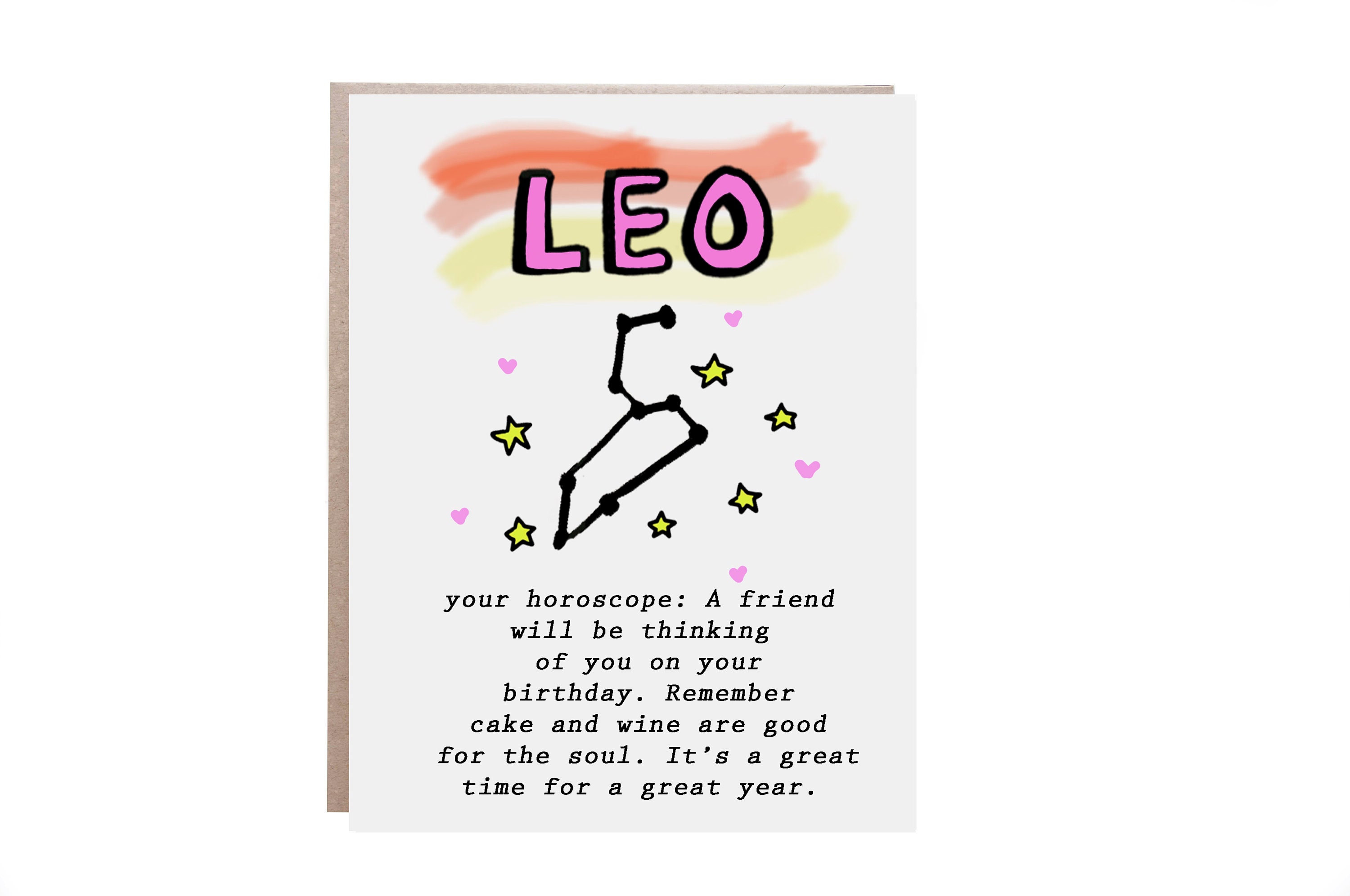 Paper & Party Supplies Paper Leo birthday card Astrology card set ...
