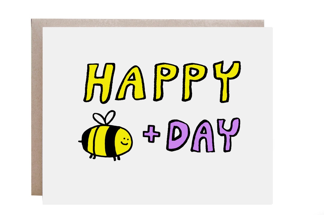 Cute Birthday Card, Bee Card, Happy Birthday - Etsy
