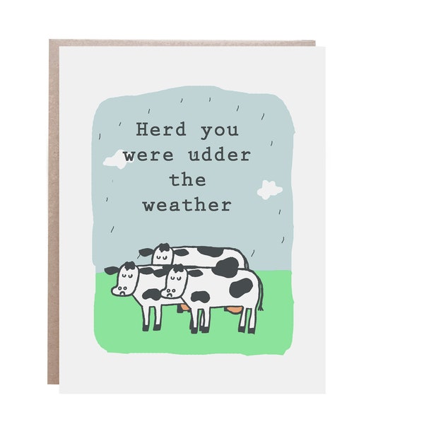 Cow Get Well Card - Etsy