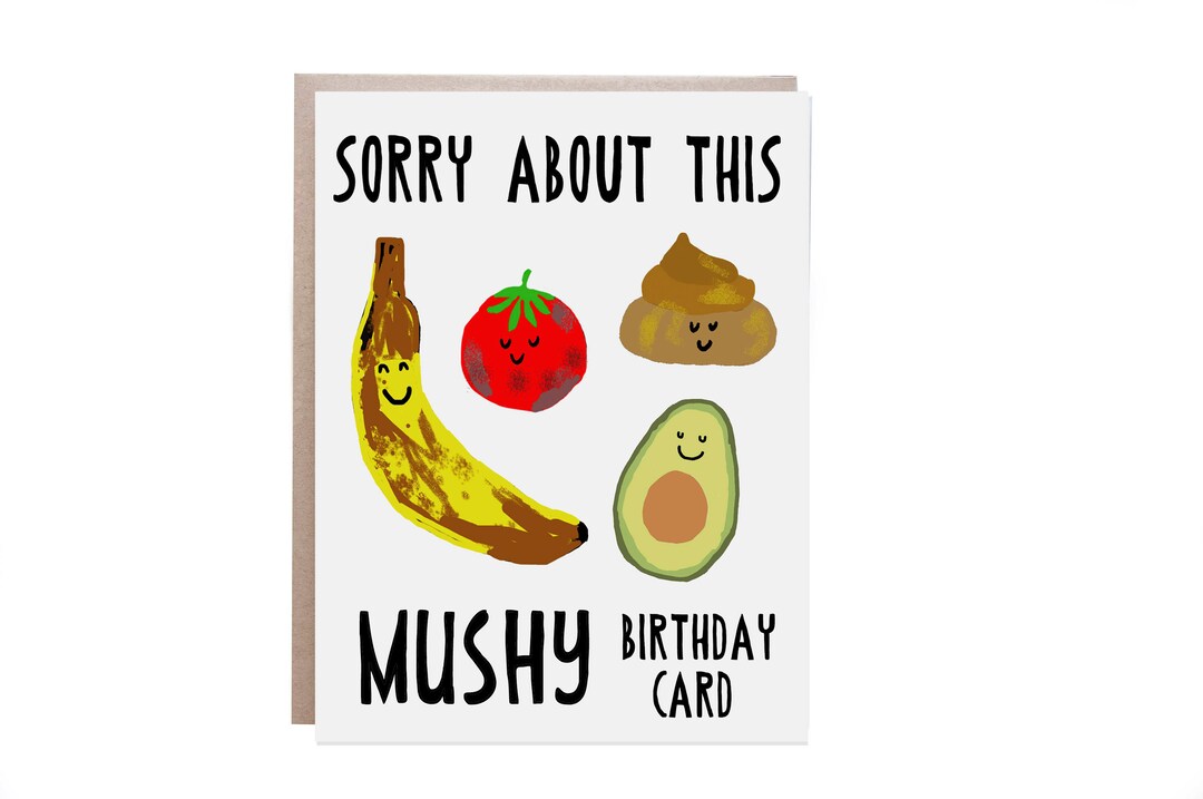 Pun Birthday Card, Avocado, Banana, Poop - Etsy