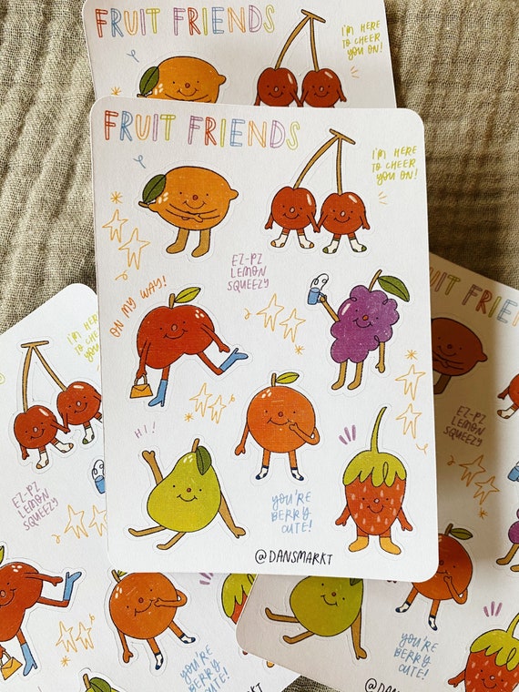 Paper cute career fruit stickers for kids bullet journaling art ...