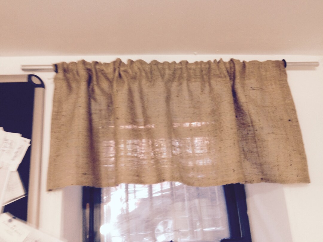 Natural Burlap Valance/curtain, Window Treatments and Curtains, Burlap ...