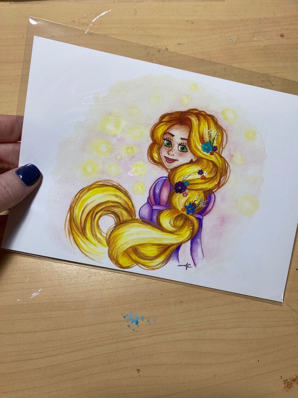 Rapunzel - Tangled - Disney Watercolor Painting - Print and Original ...