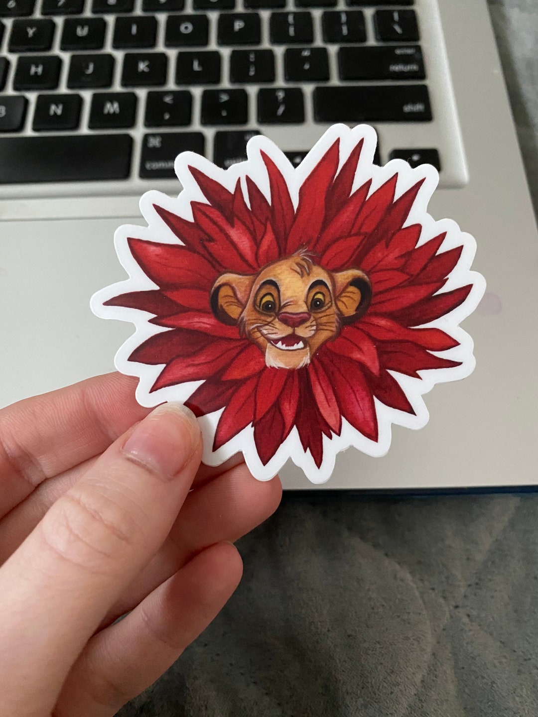 The Lion King Simba Leaf Mane Vinyl Sticker - Etsy UK