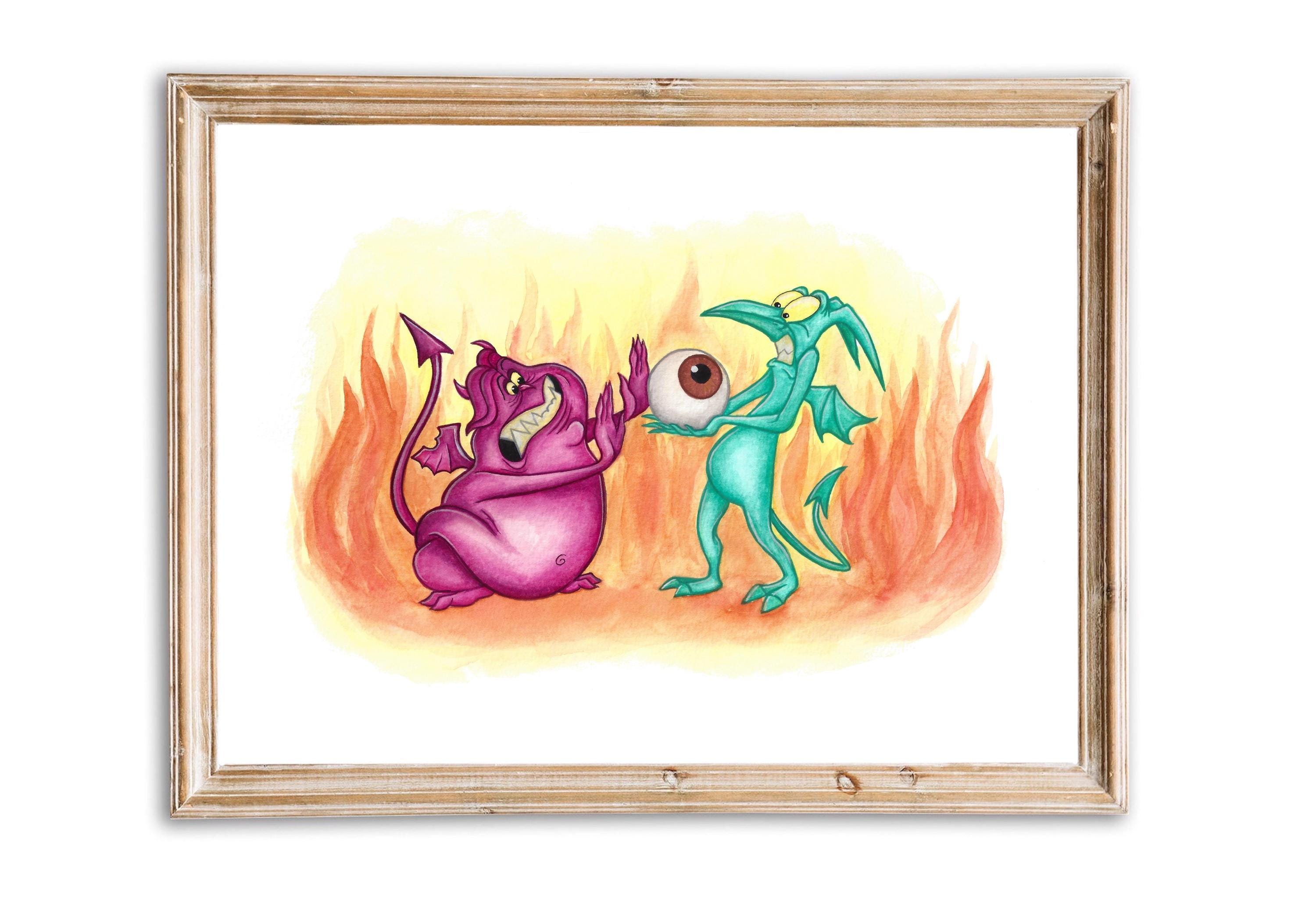 Disney’s Hercules - Pain & Panic - Watercolor Painting - PRINT - Etsy