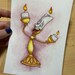 Be Our Guest - Cogsworth & Lumiere - Beauty and the Beast Watercolor ...