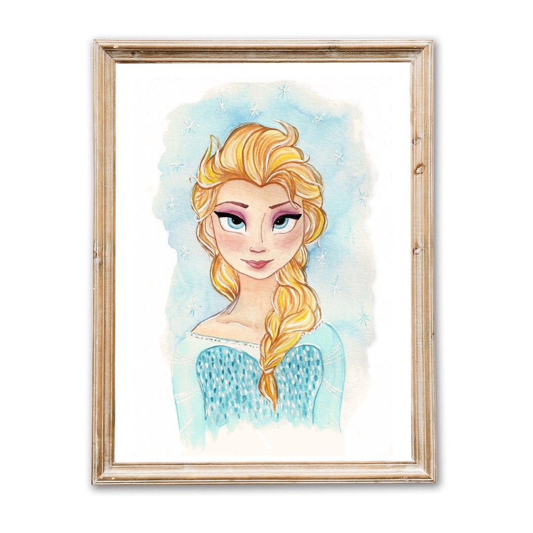 Frozen Elsa Watercolor Painting - Print - Etsy
