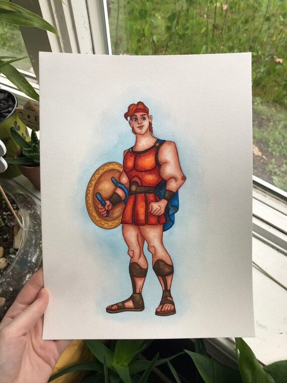 Disney's Hercules Watercolor Painting PRINT - Etsy
