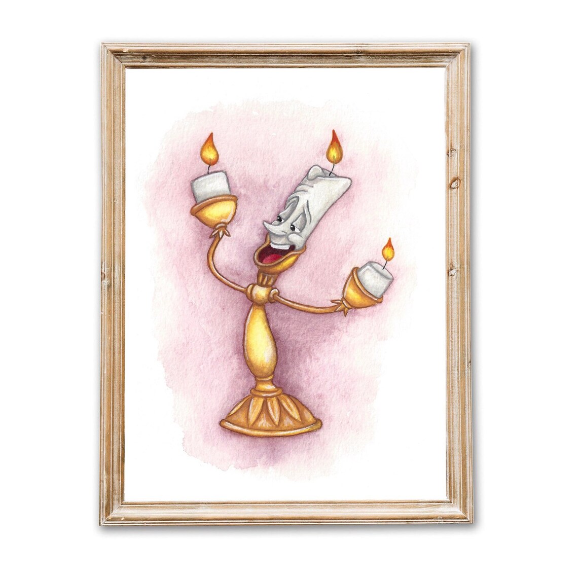 Be Our Guest - Cogsworth & Lumiere - Beauty and the Beast Watercolor ...