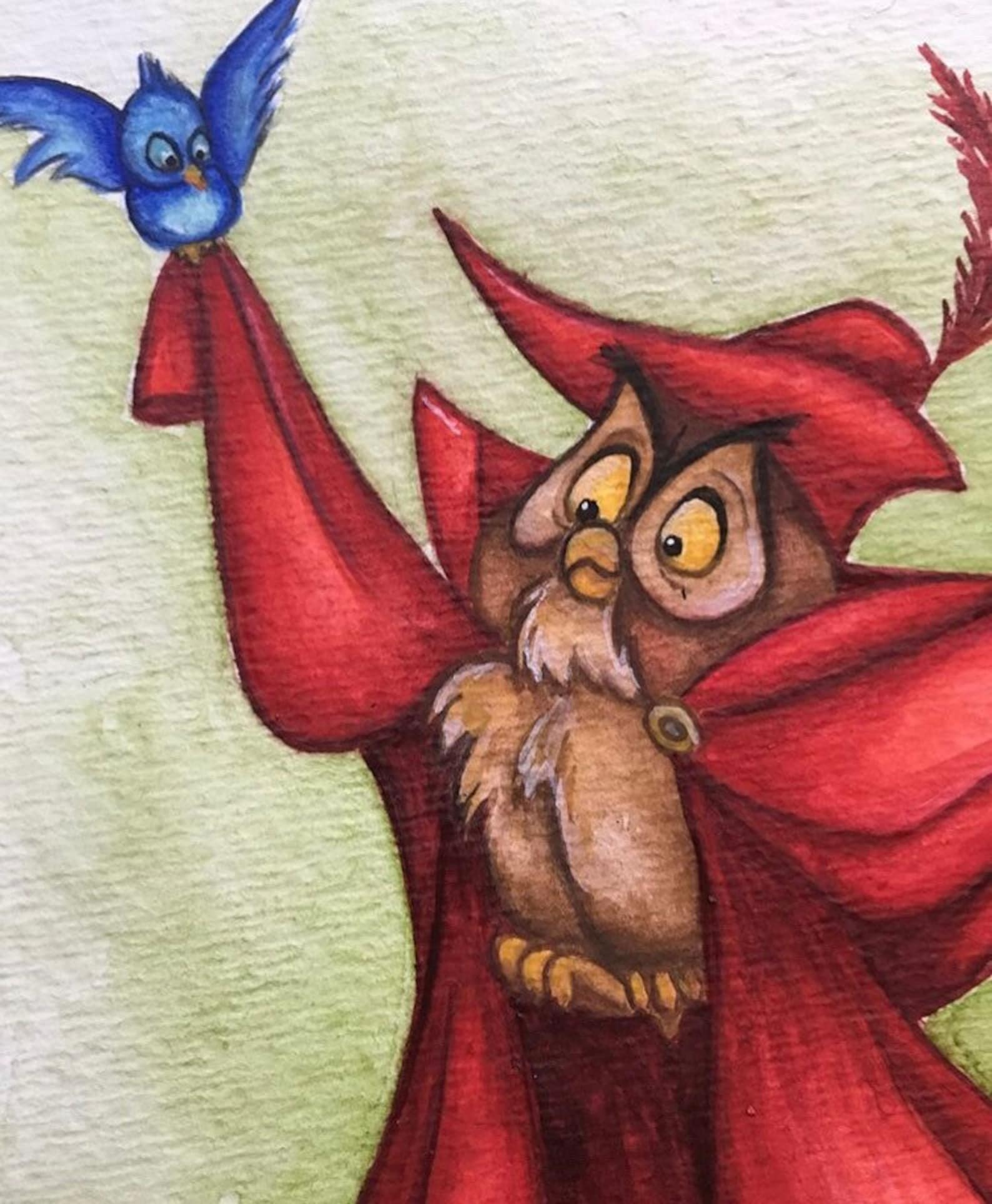 Sleeping Beauty - Prince Owl Painting - Print - Etsy