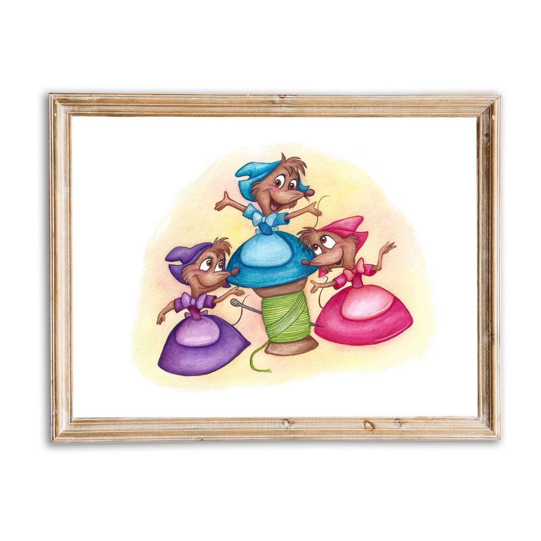 Disney’s Cinderella - Cinderella’s Mice - Watercolor Painting - PRINT ...