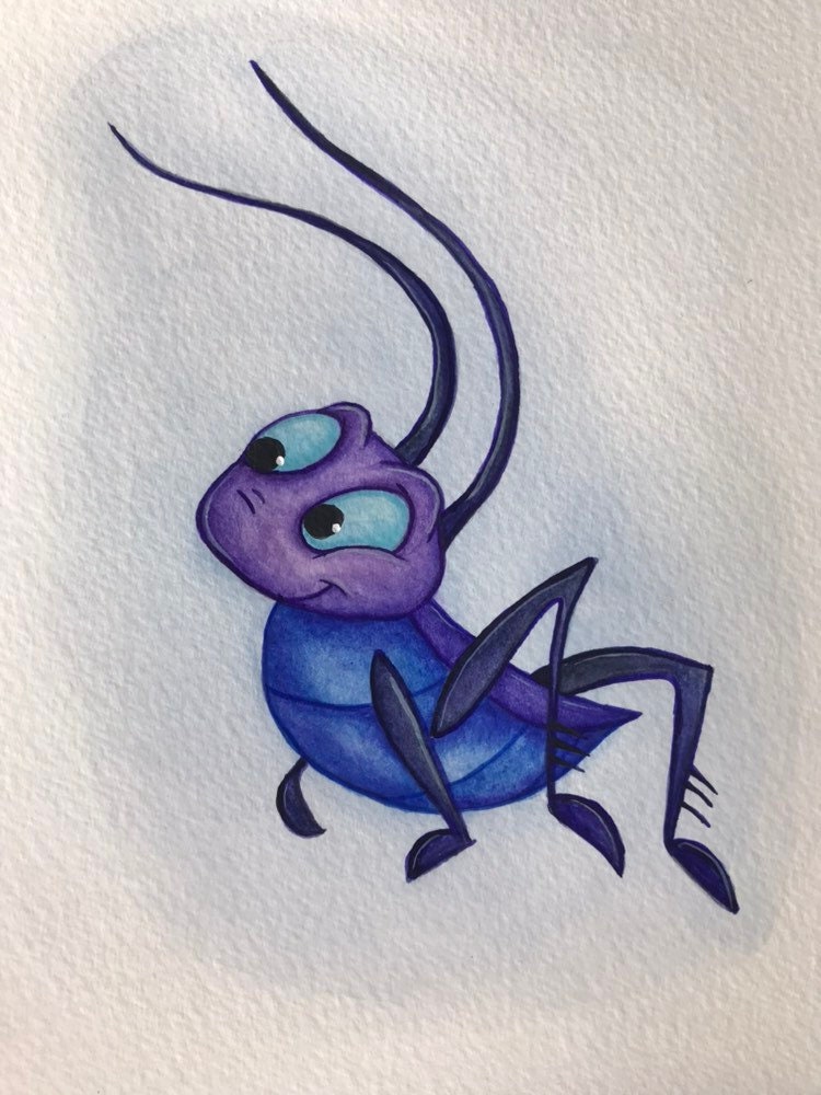 Disneys Mulan Lucky Cricket Watercolor Painting - Etsy New Zealand