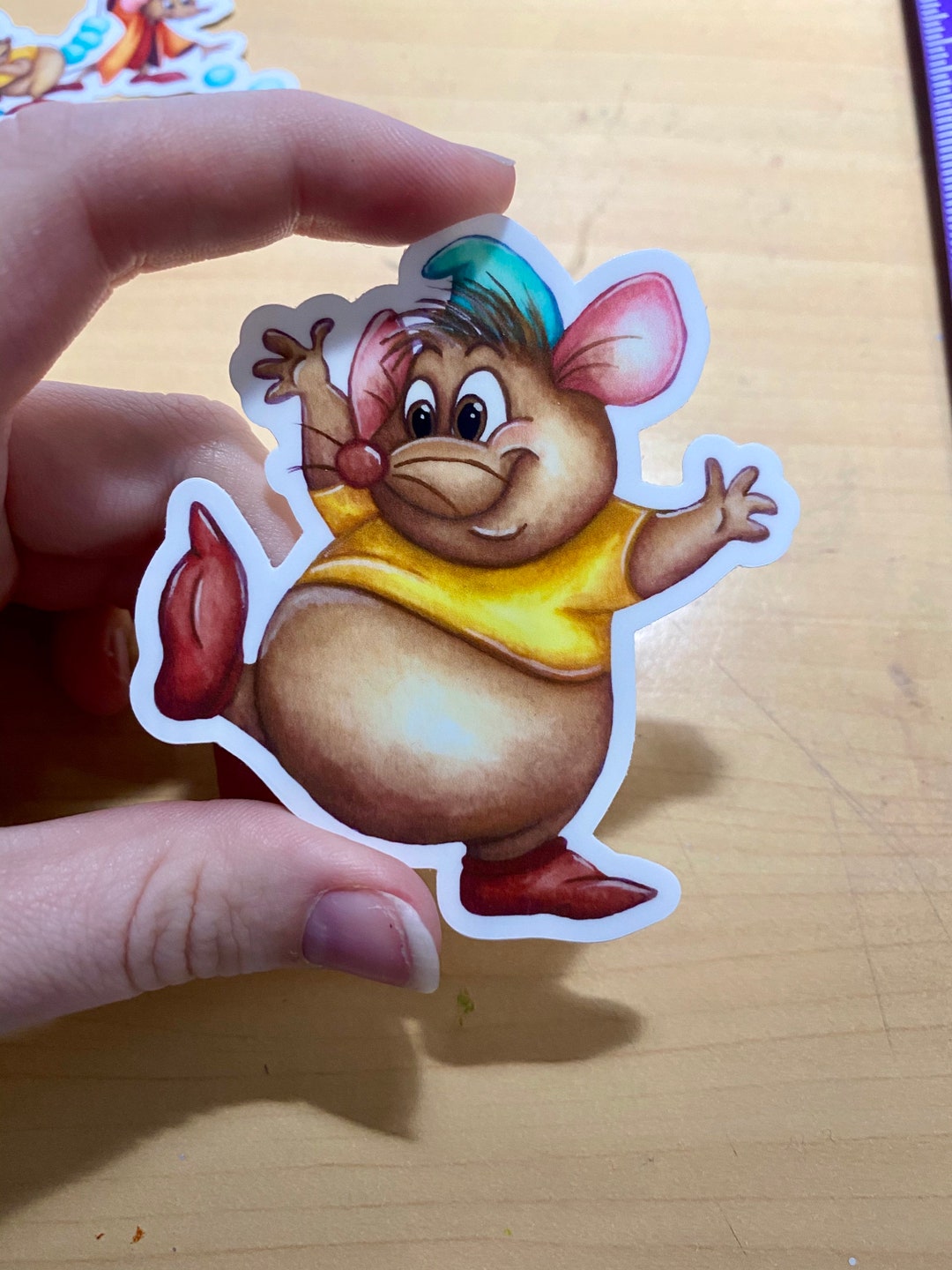 Cinderella’s Gus Gus - Watercolor Sticker - 3inch - Etsy
