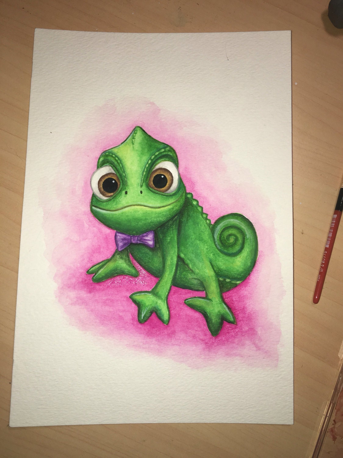 Tangled Pascal Chameleon Watercolor Painting Prints - Etsy UK