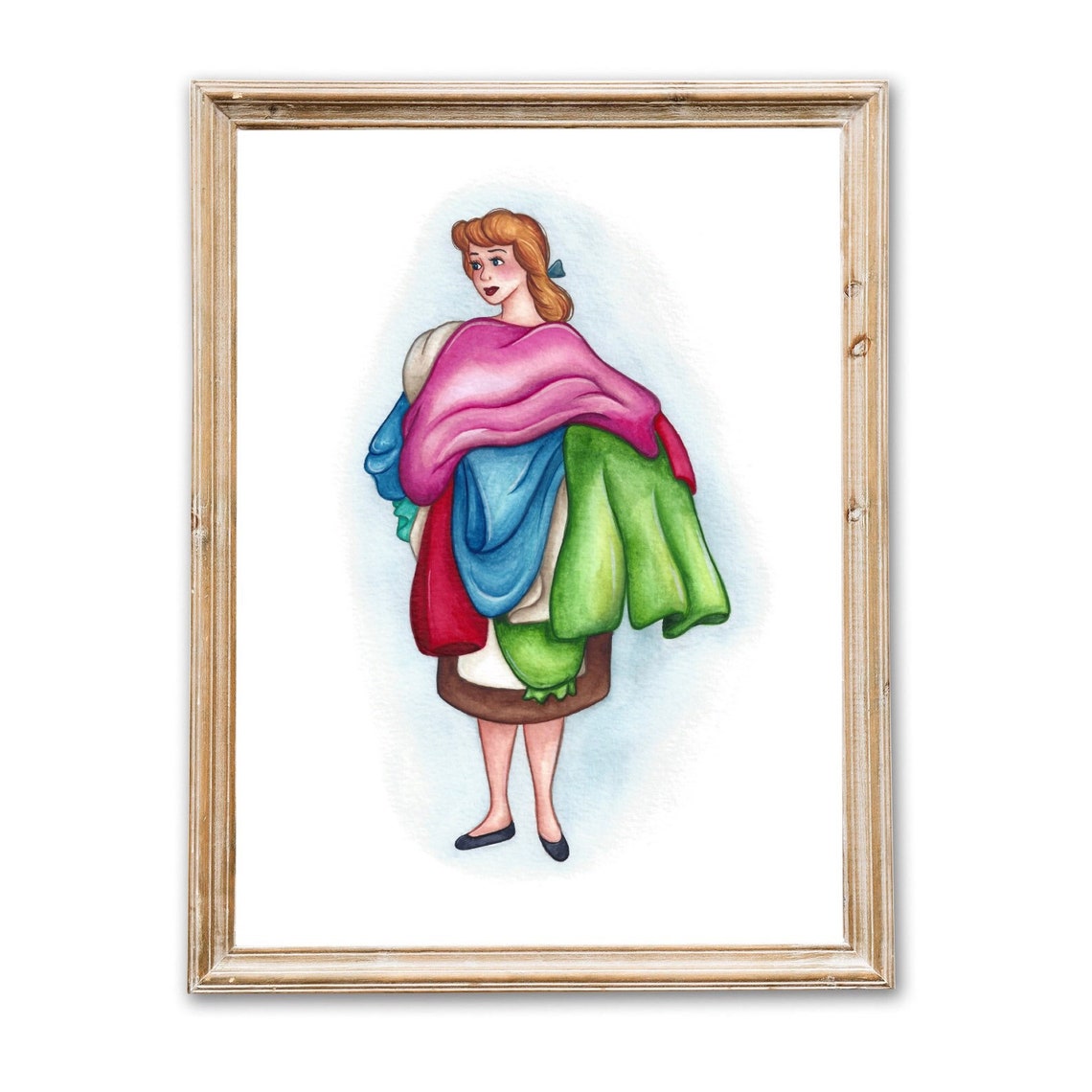 Cinderella Cinderella Cleaning & Laundry Watercolor - Etsy