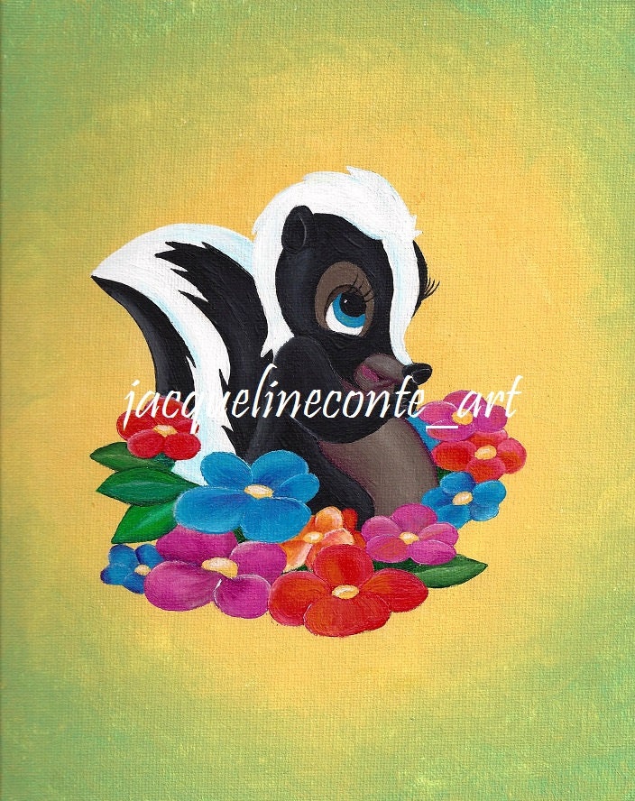 Flower Disney's Bambi Painting PRINT | Etsy