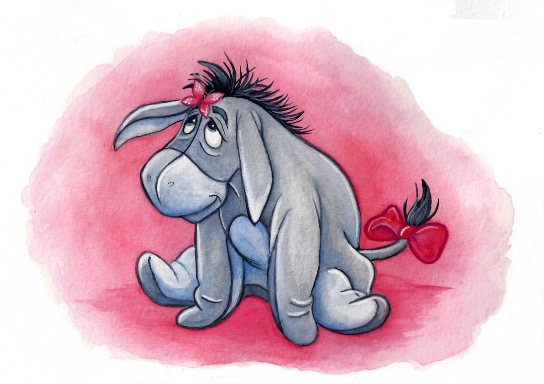 Winnie the Pooh - Disney - Eeyore Watercolor Painting - Print - Etsy