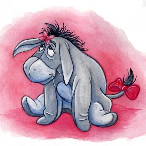 Winnie the Pooh Baby Eeyore Illustration Art Print - Etsy