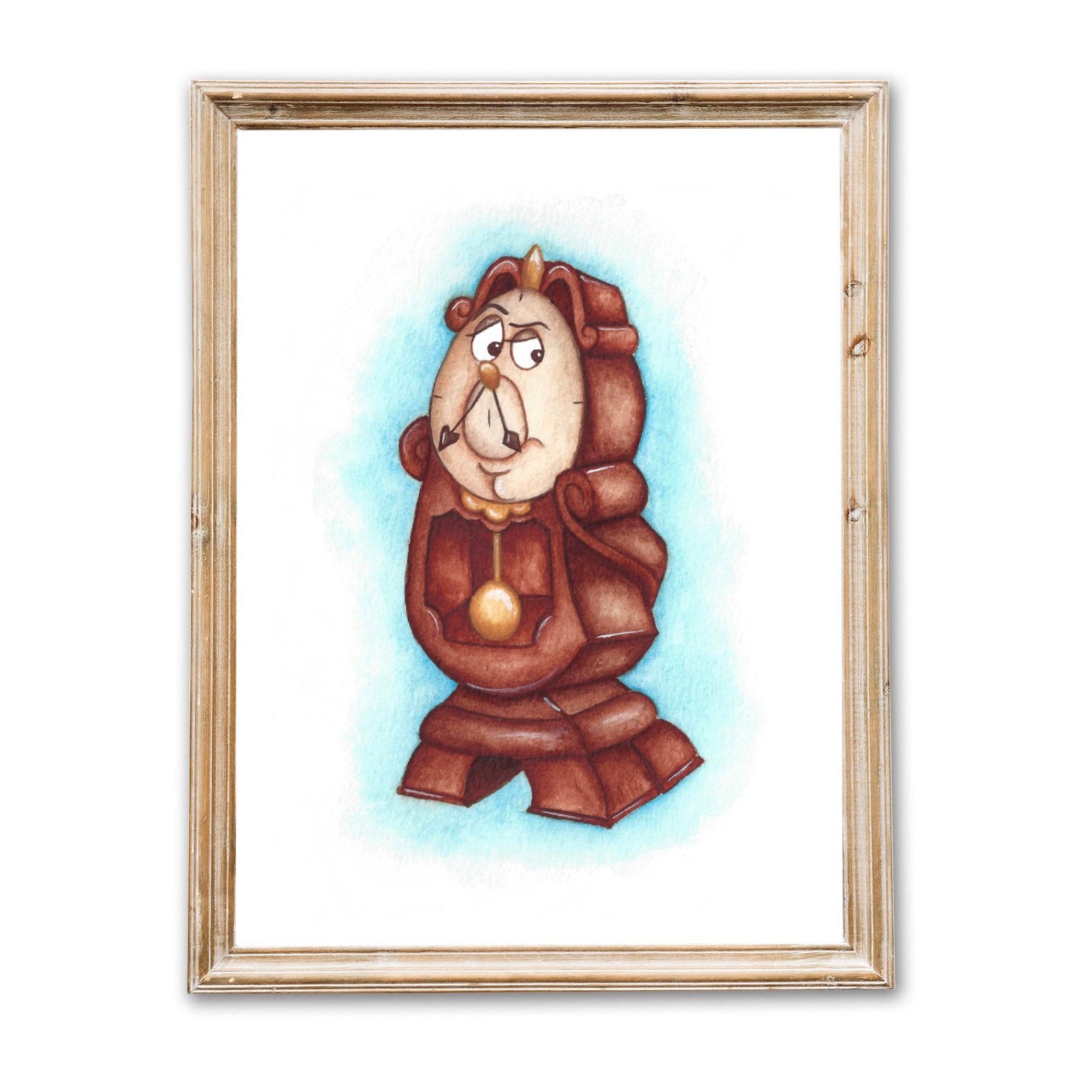 Be Our Guest - Cogsworth & Lumiere - Beauty and the Beast Watercolor ...