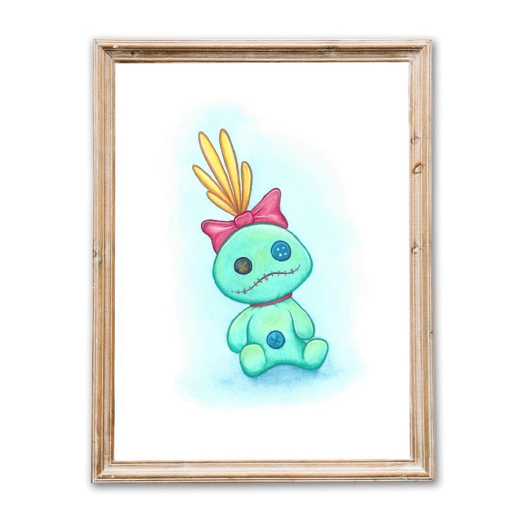 Disney’s Lilo & Stitch - Scrump Doll - Watercolor Painting - PRINT A - Etsy