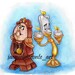 Be Our Guest Cogsworth & Lumiere Beauty and the Beast Watercolor ...