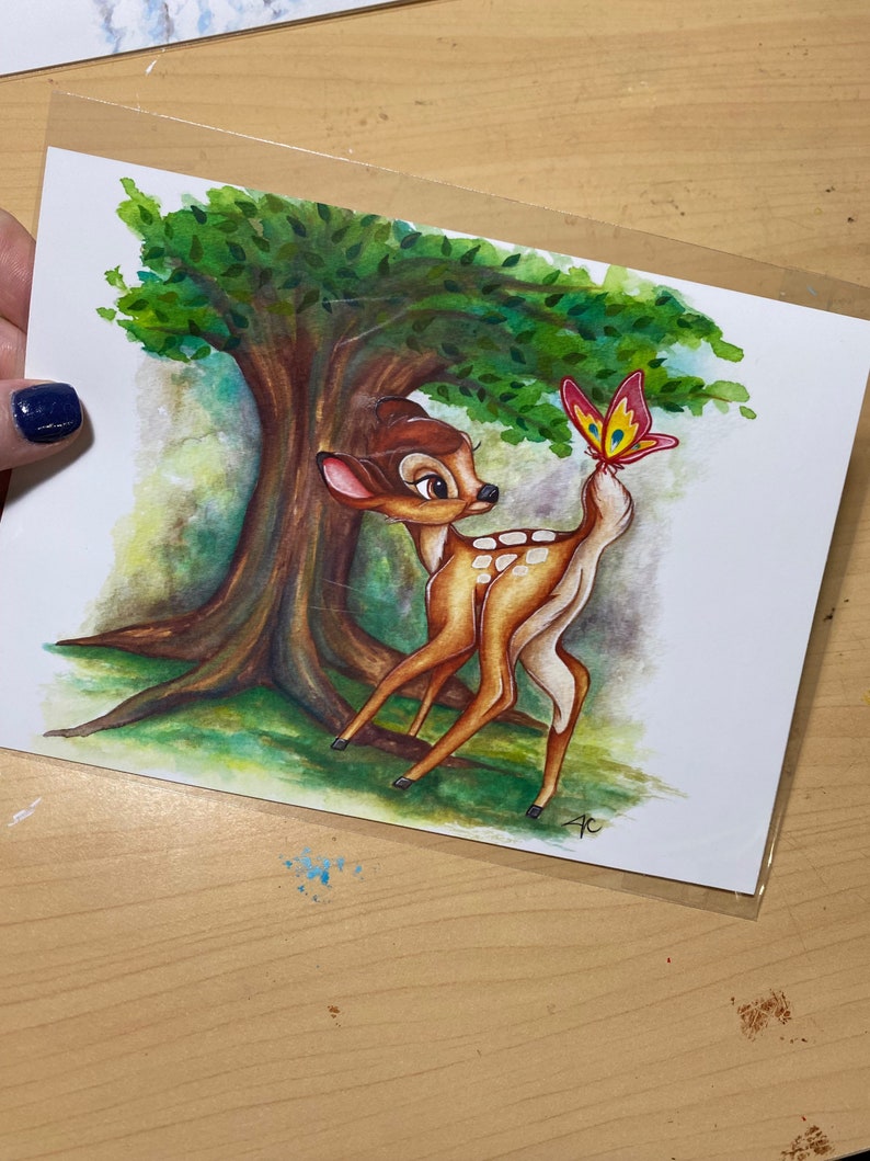Bambi Watercolor Painting PRINT - Etsy