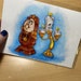 Be Our Guest - Cogsworth & Lumiere - Beauty and the Beast Watercolor ...