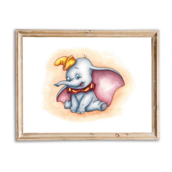 Disney's Dumbo Watercolor Painting Print - Etsy