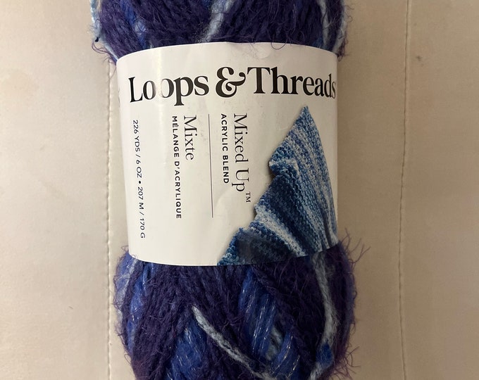 Loops and Threads Mixed up Beacon Blue Yarn Acrylic Blue Yarn - Etsy