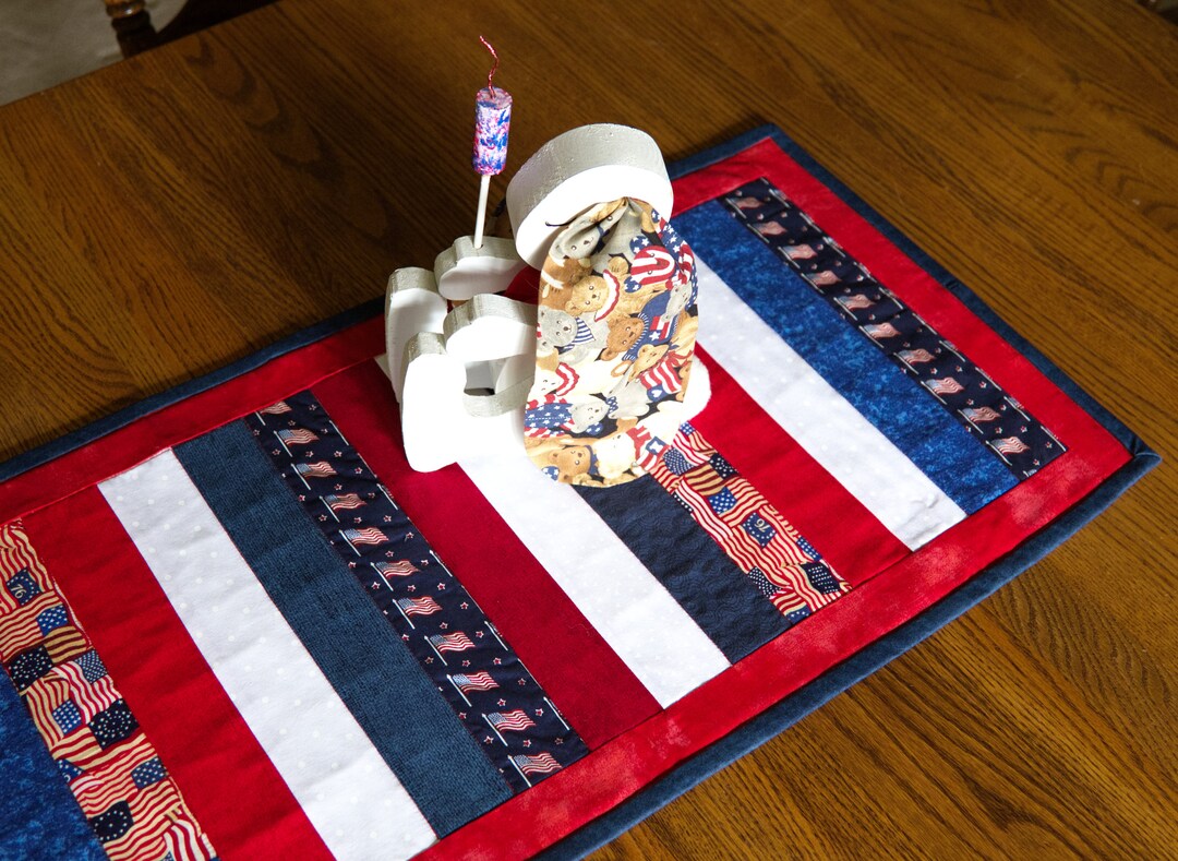 Patriotic Table Runner, Table Runner, 16x36, Fourth of July, 4th of ...