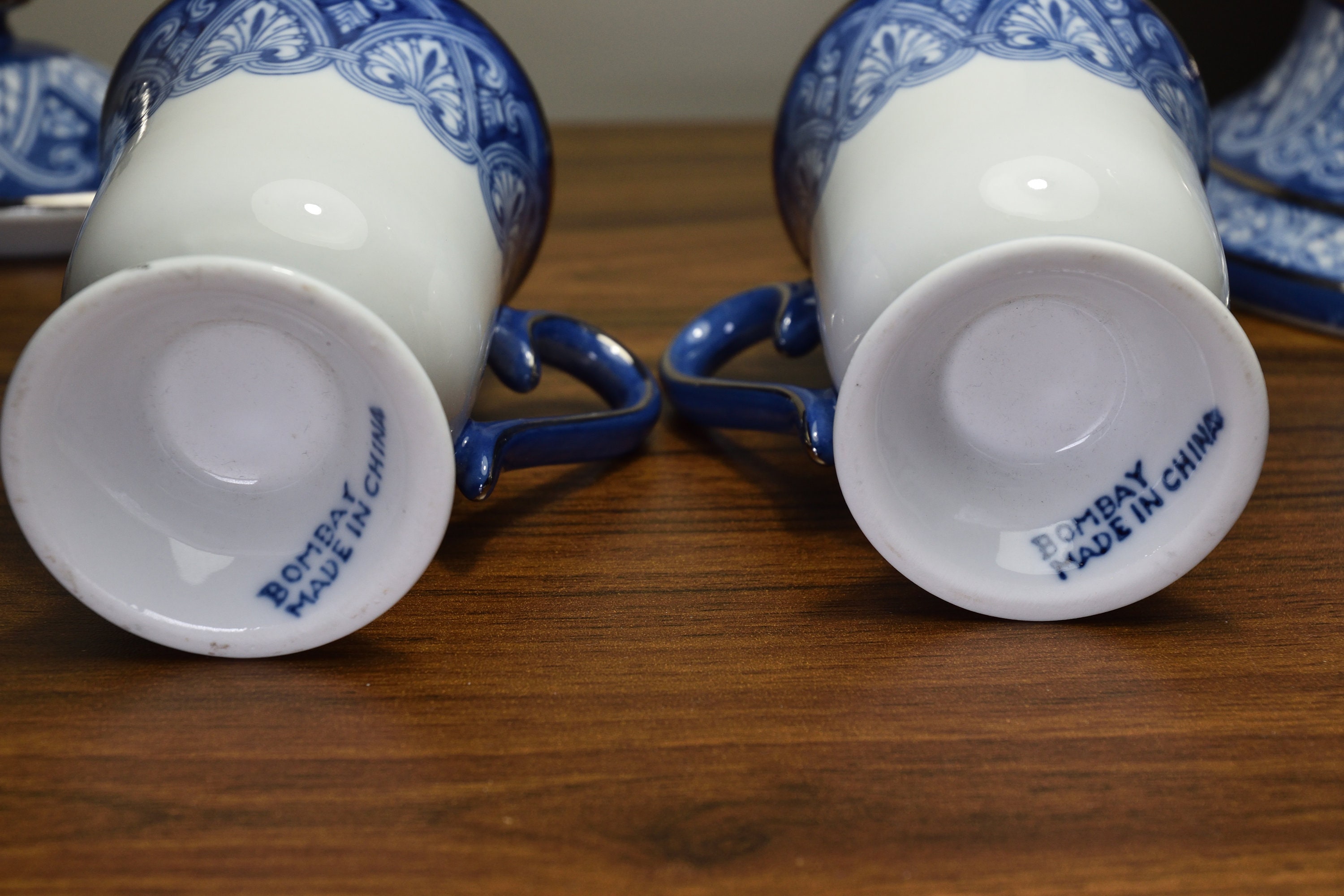 Bombay Company 5 Cup Porcelain Coffee Pot With 2 Cups-tile Pattern - Etsy