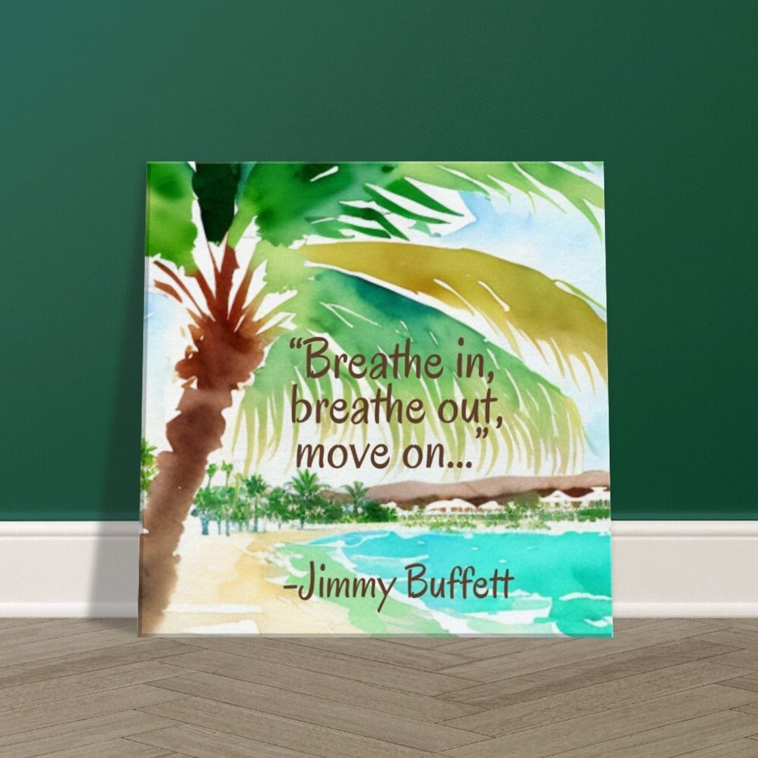 Jimmy Buffett Inspired Canvas, 16x16 Watercolor Canvas Wall Decor ...