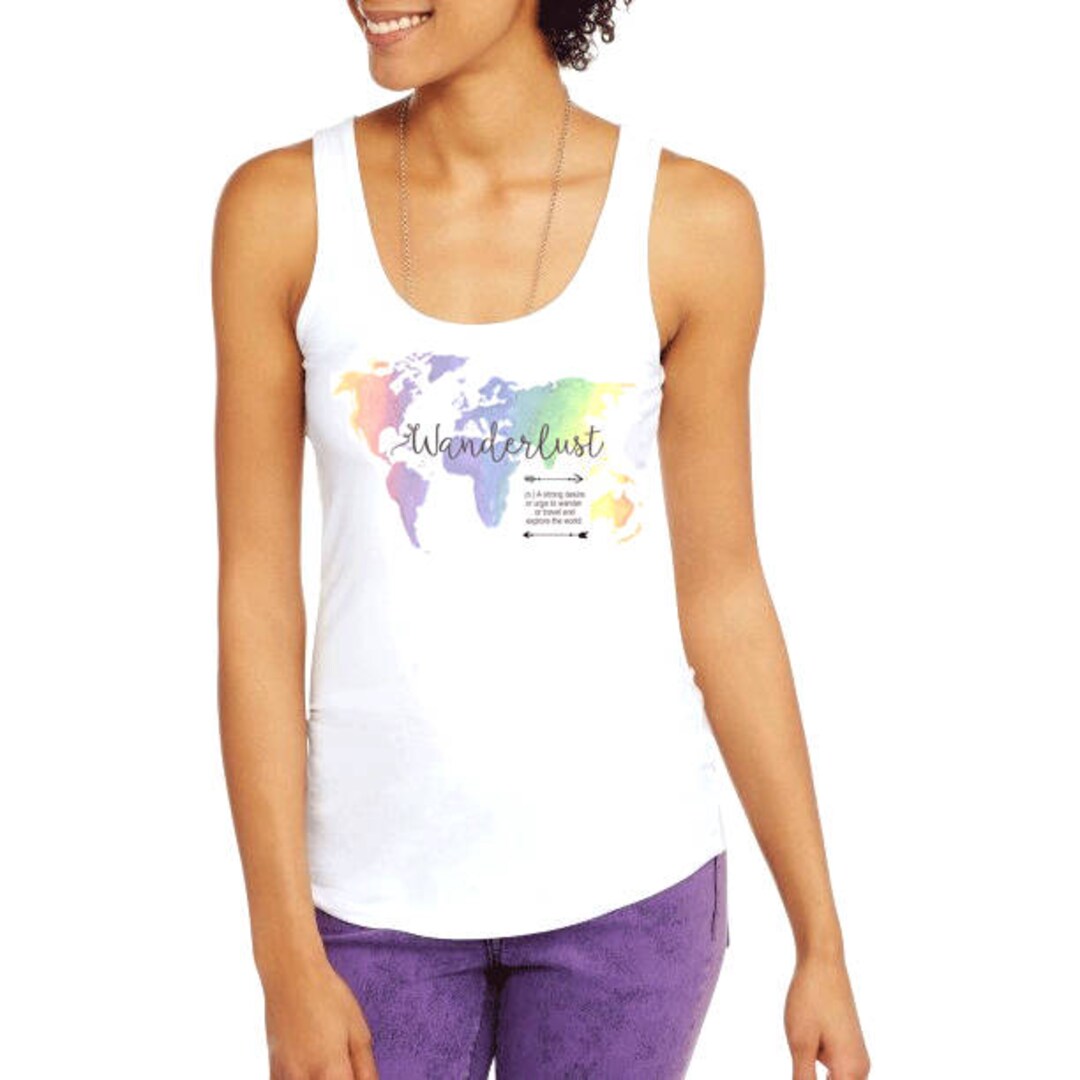 Wanderlust White Tank Top - Soft Jersey Fabric - Wanderlust Juniors ...