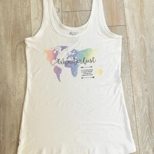 Wanderlust White Tank Top - Soft Jersey Fabric - Wanderlust Juniors ...