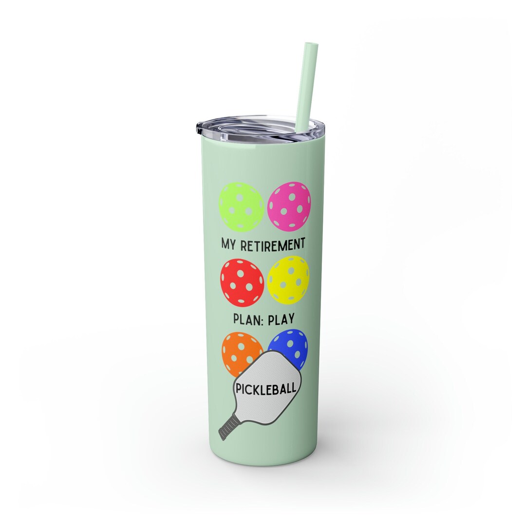 Pickleball Skinny Tumbler With Straw 20oz Water Bottle Keeps - Etsy