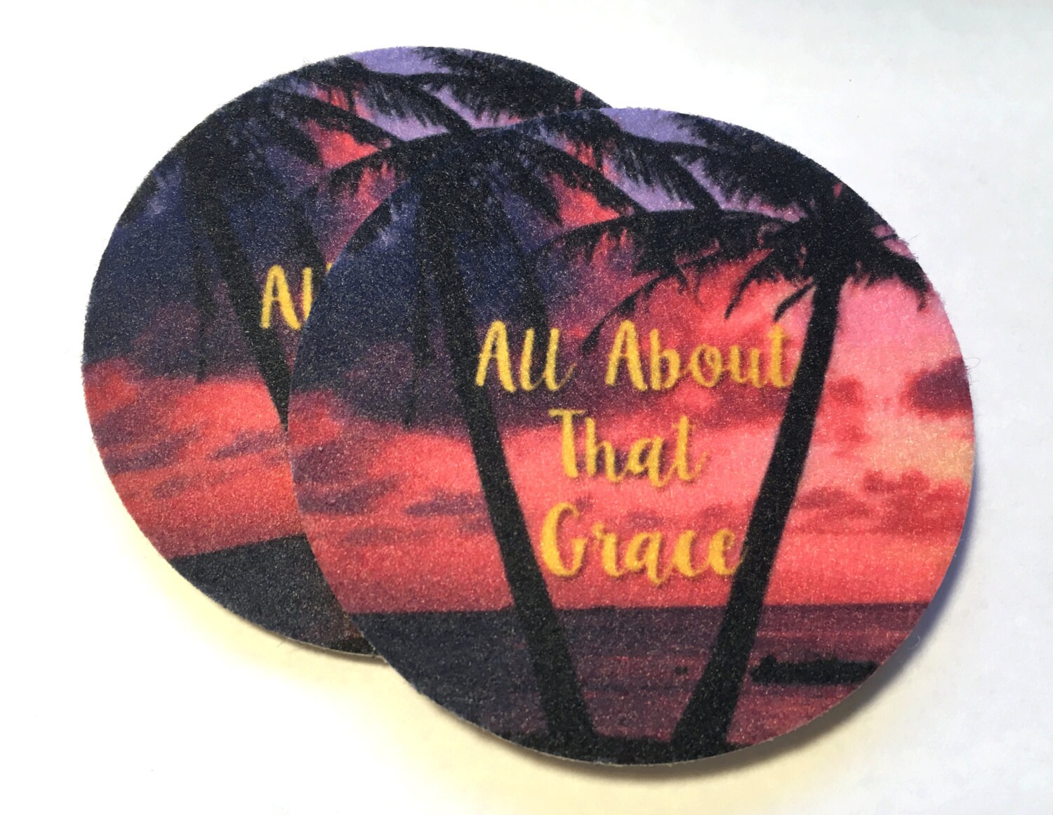 Set of Two Super Absorbent Car Coasters for Your Cars Cup Holder - All ...