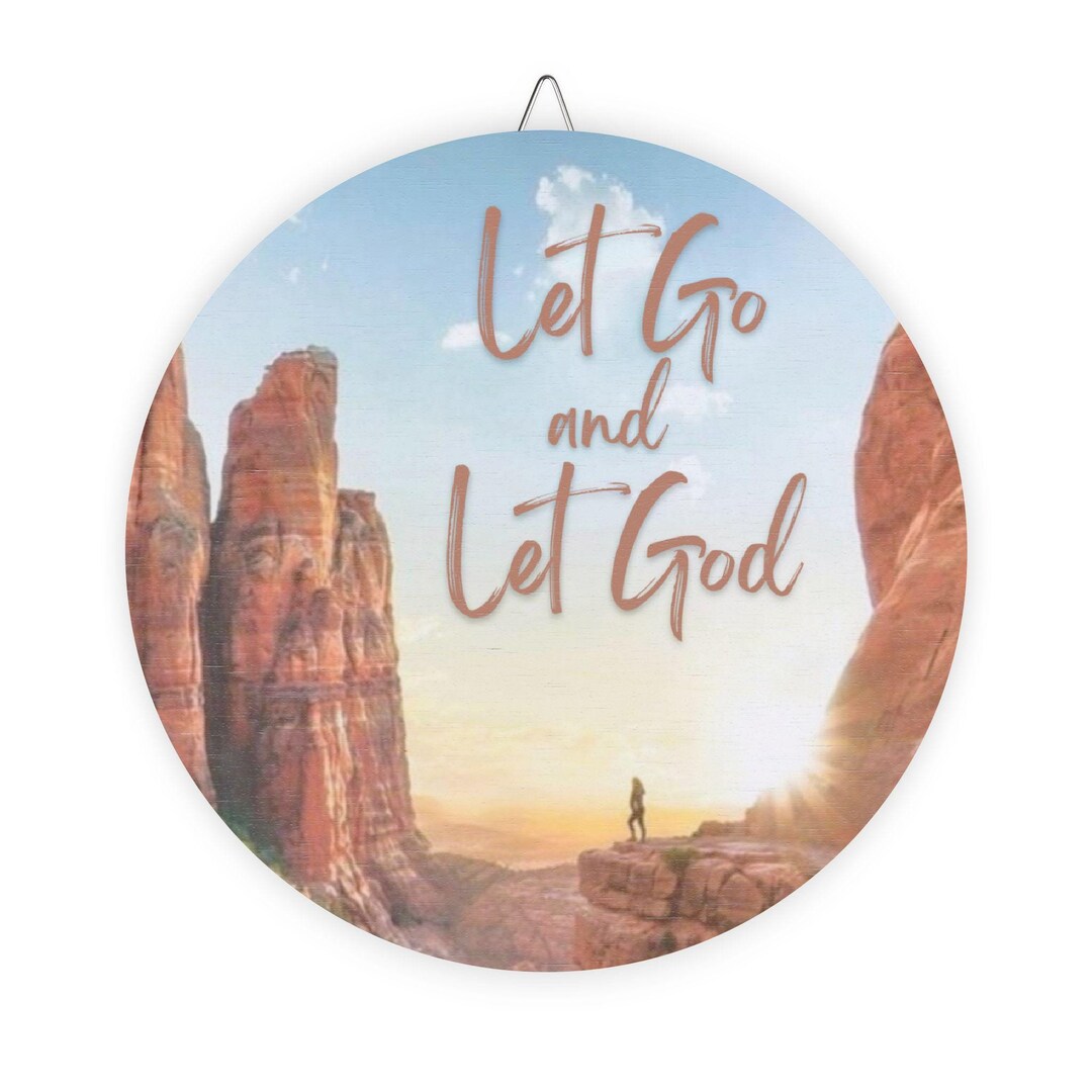 Christian Wood Sign, Let Go and Let God, 8”x8” Wall Decor Made With ...