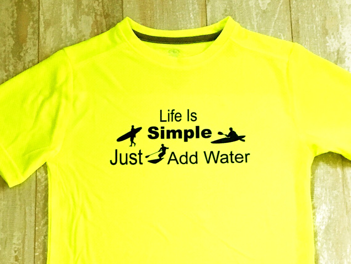 Life is Simple Just Add Water Neon Yellow Kid's Short - Etsy