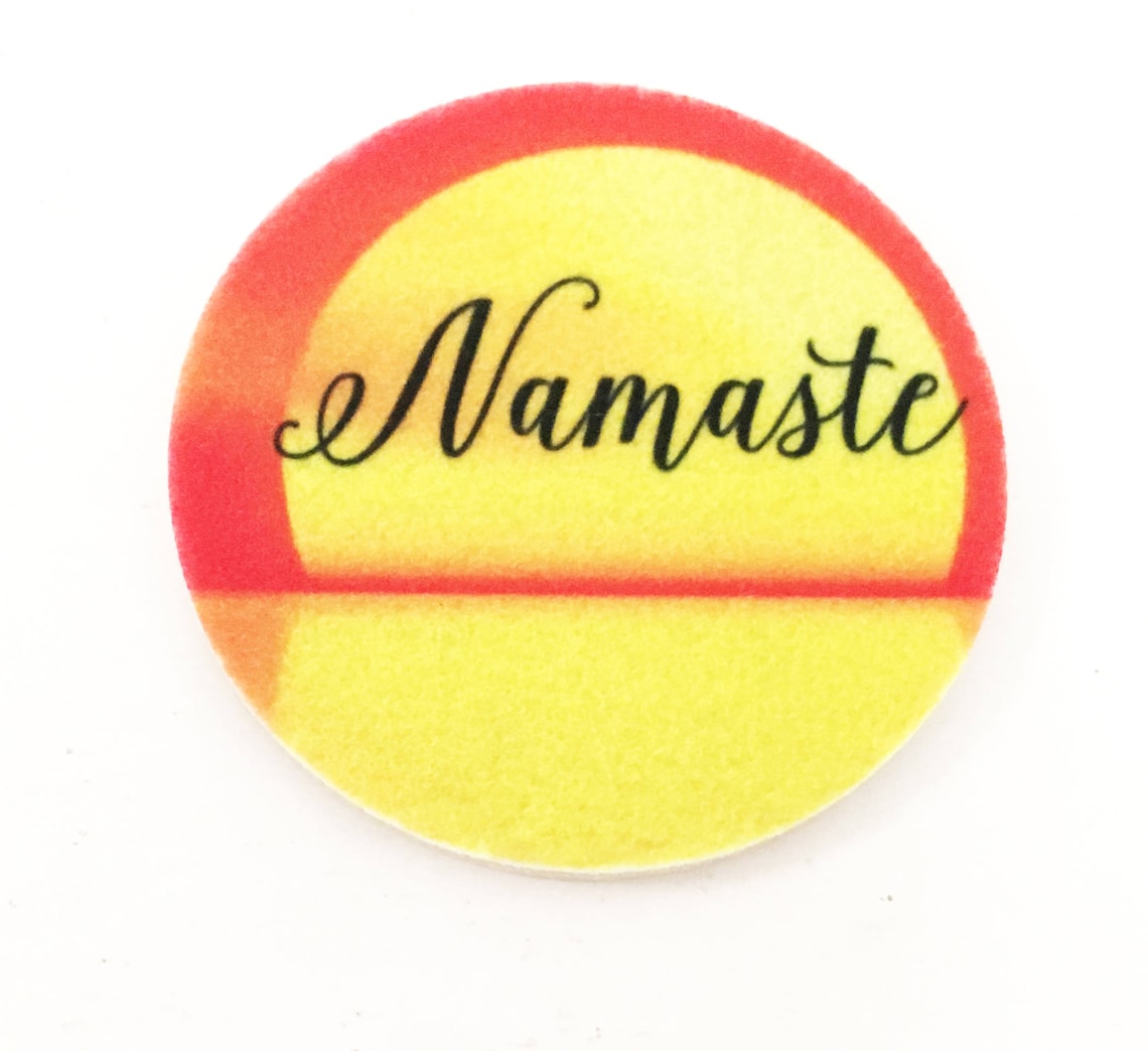 Namaste Sunset Yoga Cup Holder Coasters Set of Two Super - Etsy